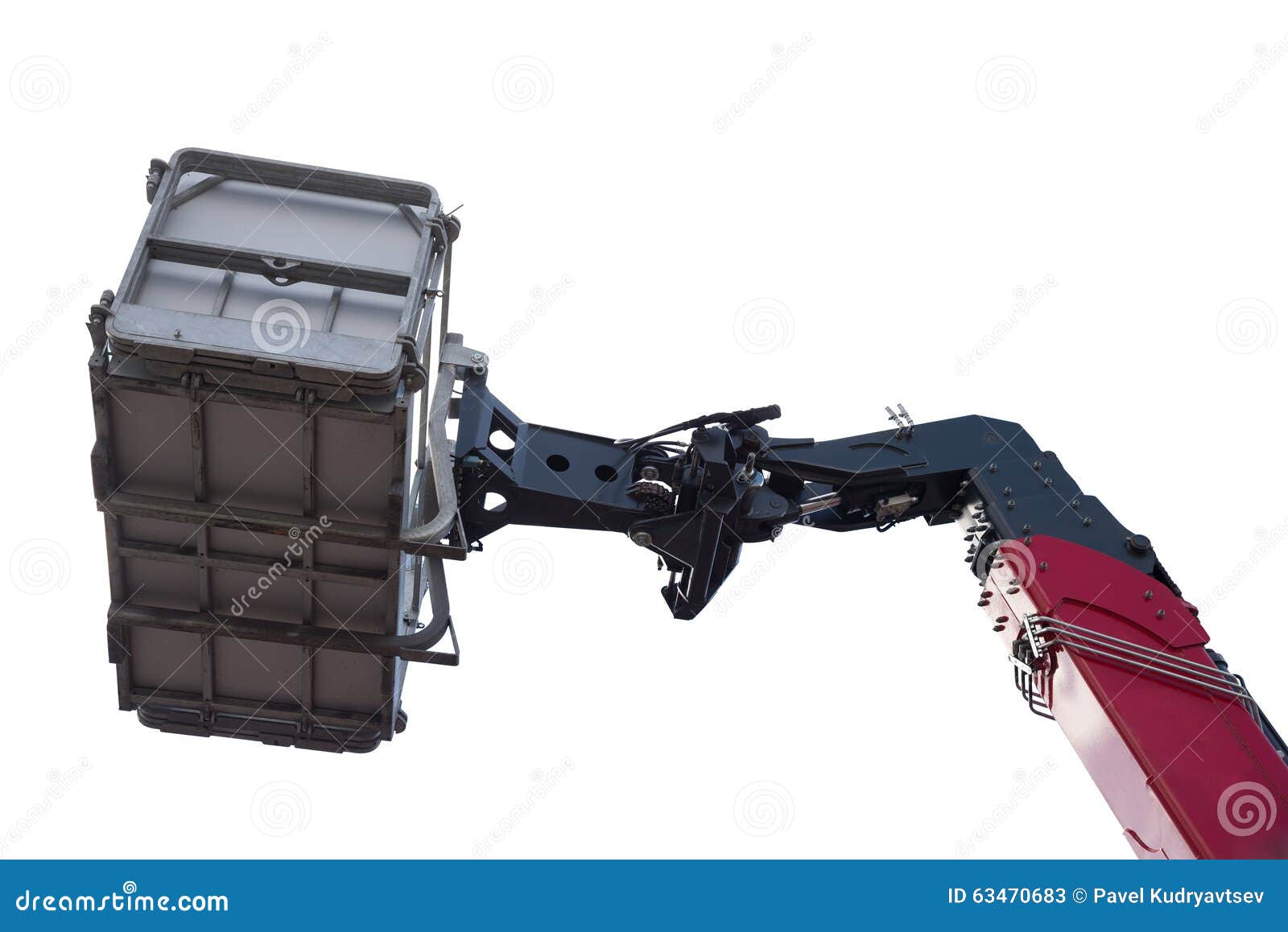 New Hydraulic Arm and Basket of Mobile Crane Stock Image - Image of ...