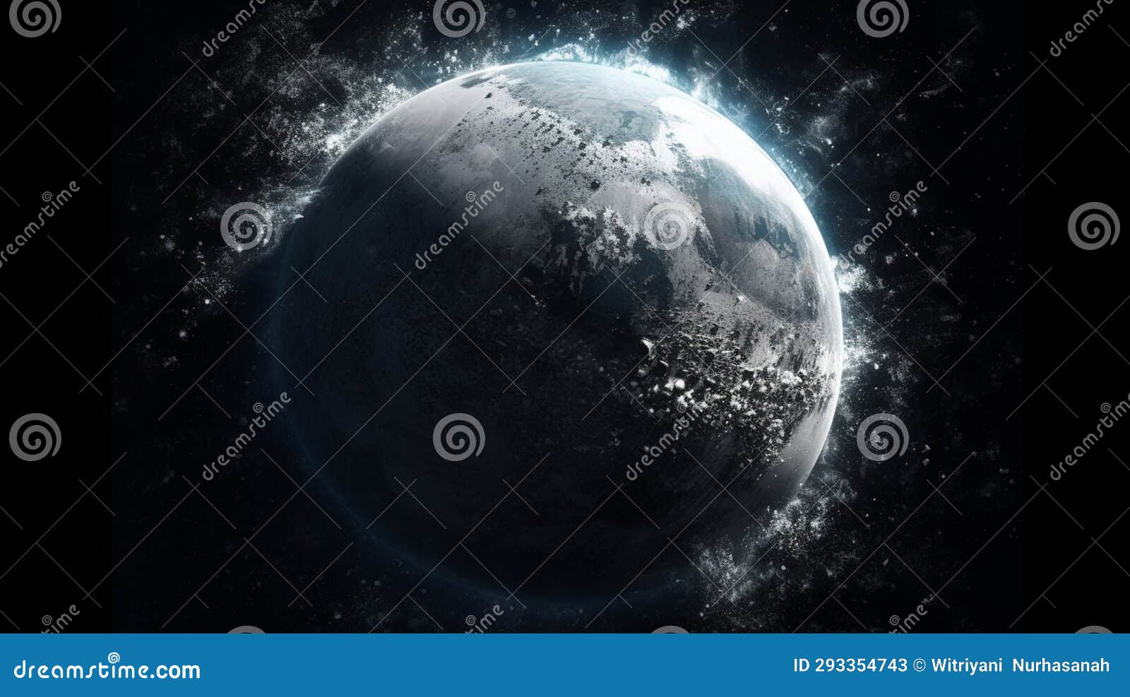 New Ice Age and Earth Covered with Snow. Generative AI Stock ...