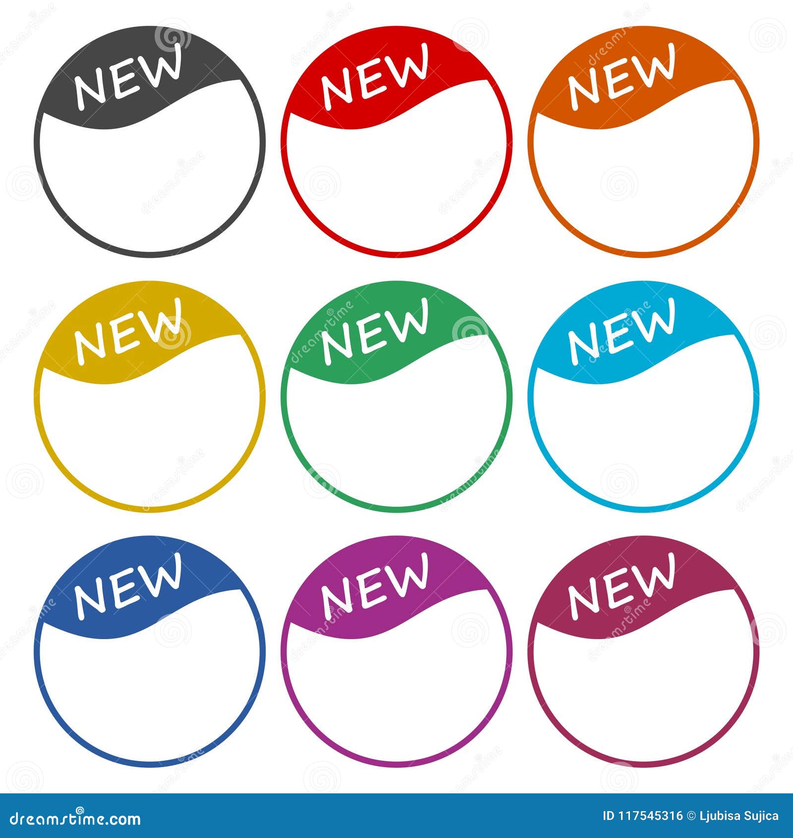 New icon, color icons set stock vector. Illustration of creative ...