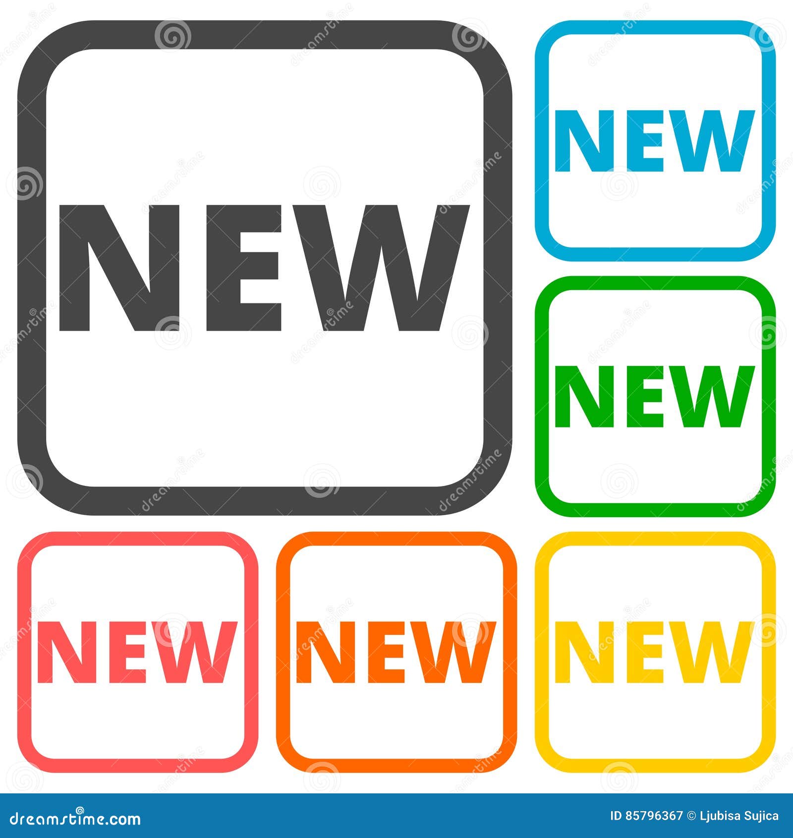 New icons set stock vector. Illustration of design, label - 85796367