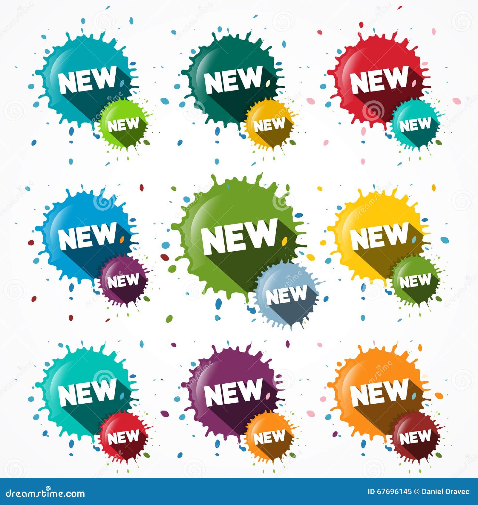 New Icons Set - Vector Blots - Splashes Stock Vector - Illustration of ...