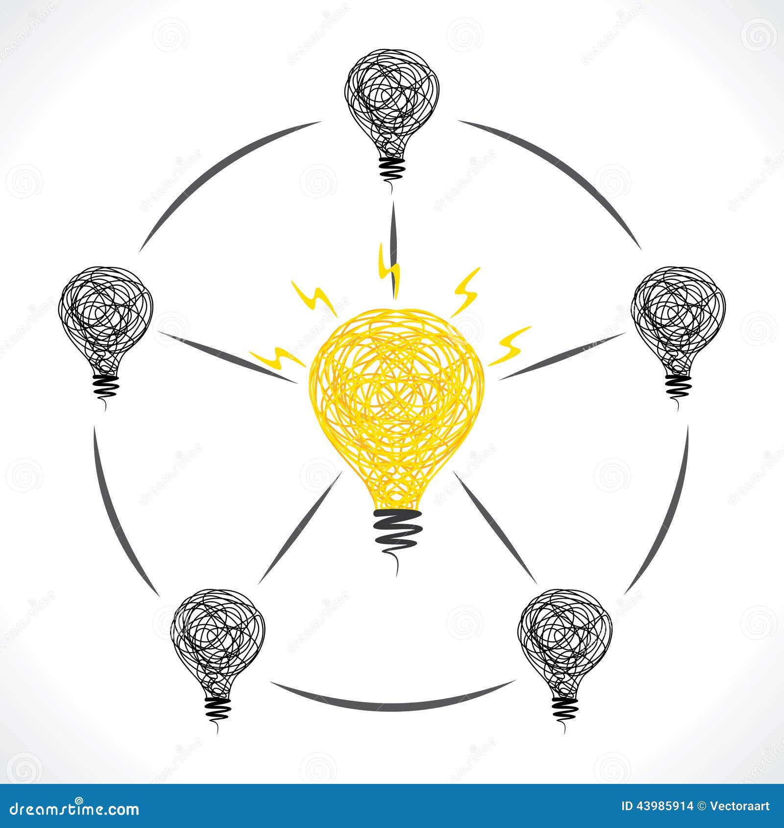 New Idea of Center Bulb Design Concept Stock Vector - Illustration of ...