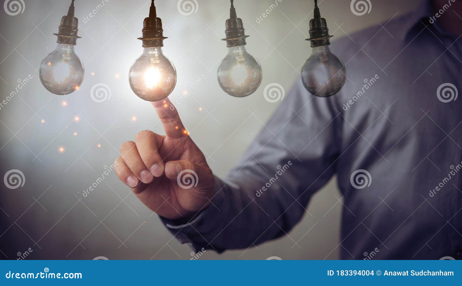 Light Blub In Darkness Street Light Blue Light In Lockdown Covid 19 Let ...