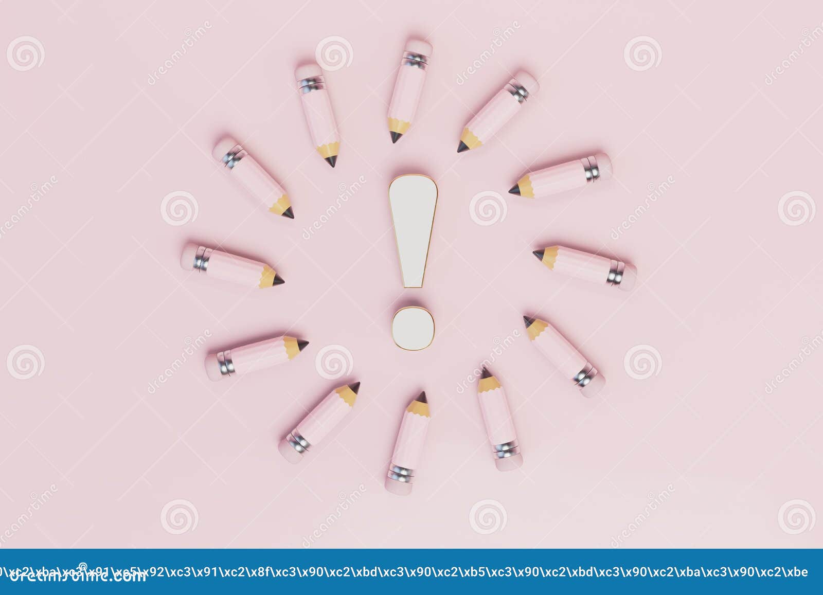 A New Idea for Creativity. Lots of Pencils Around the Exclamation Mark ...