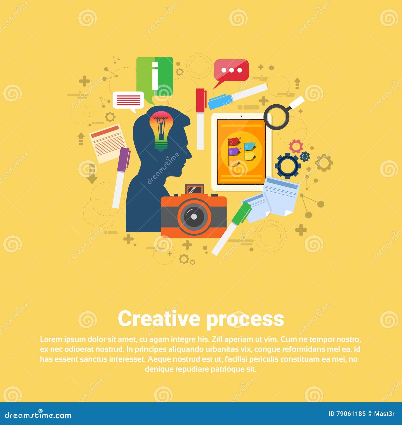 New Idea Inspiration Creative Process Business Web Banner Stock Vector ...