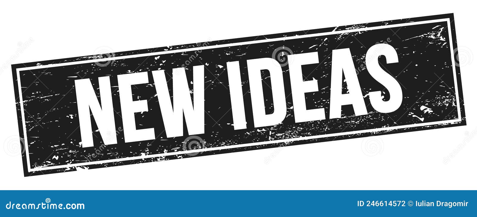 NEW IDEAS Text on Black Grungy Rectangle Stamp Stock Illustration ...
