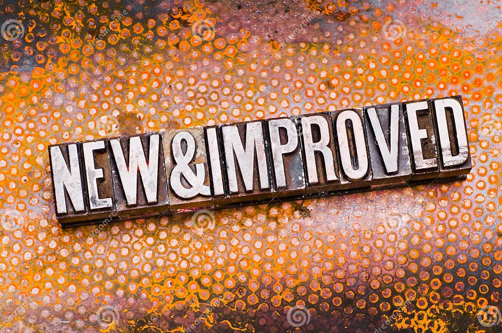 New & Improved stock image. Image of business, letterpress - 22598443
