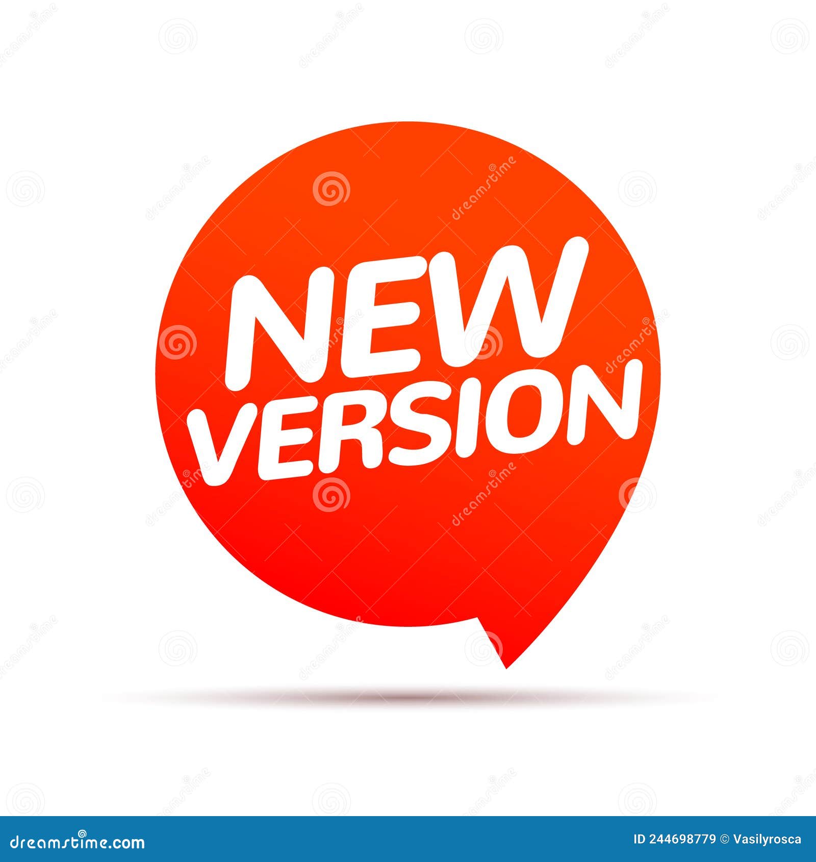 New Improved Edition Version. New Label Banner Icon, Update Vector Red ...