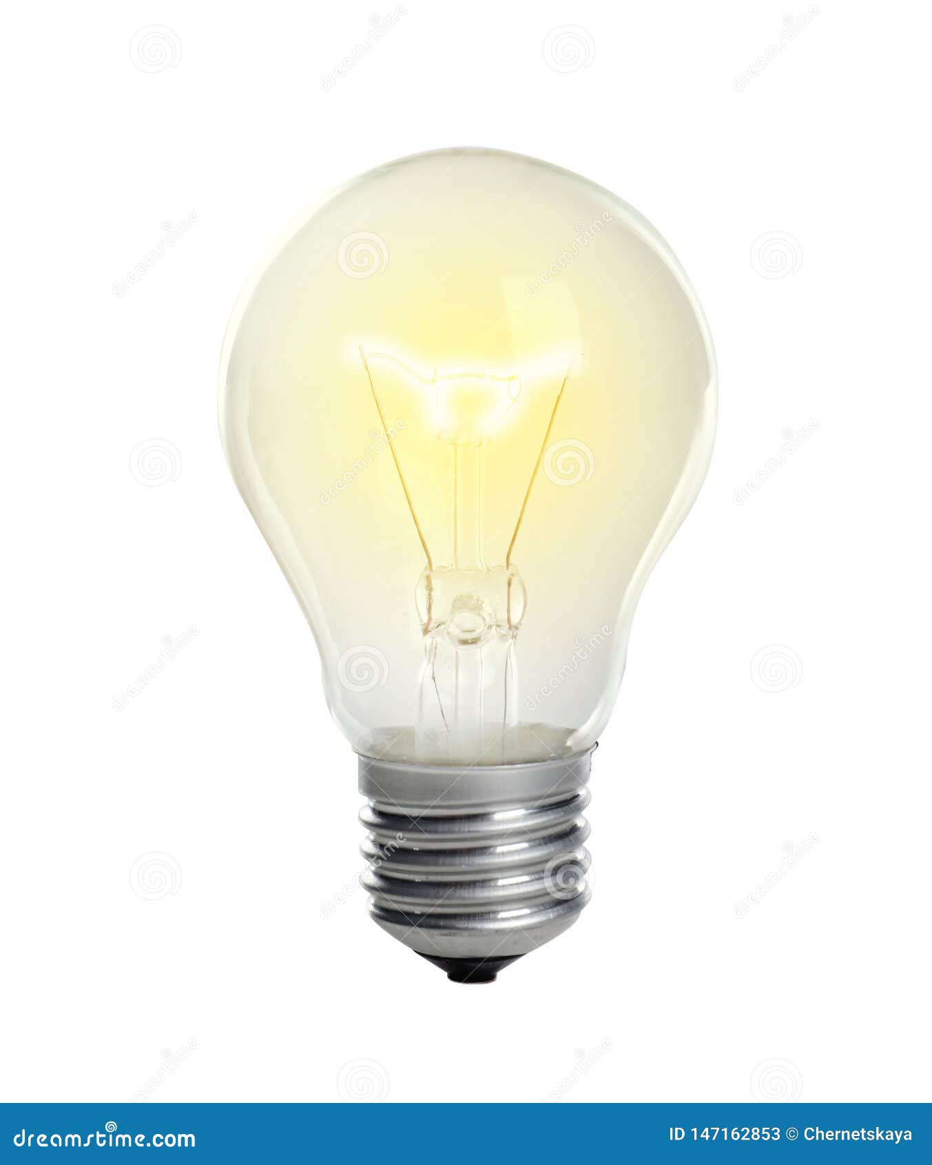 New Incandescent Light Bulb for Lamp on White Stock Image - Image of ...