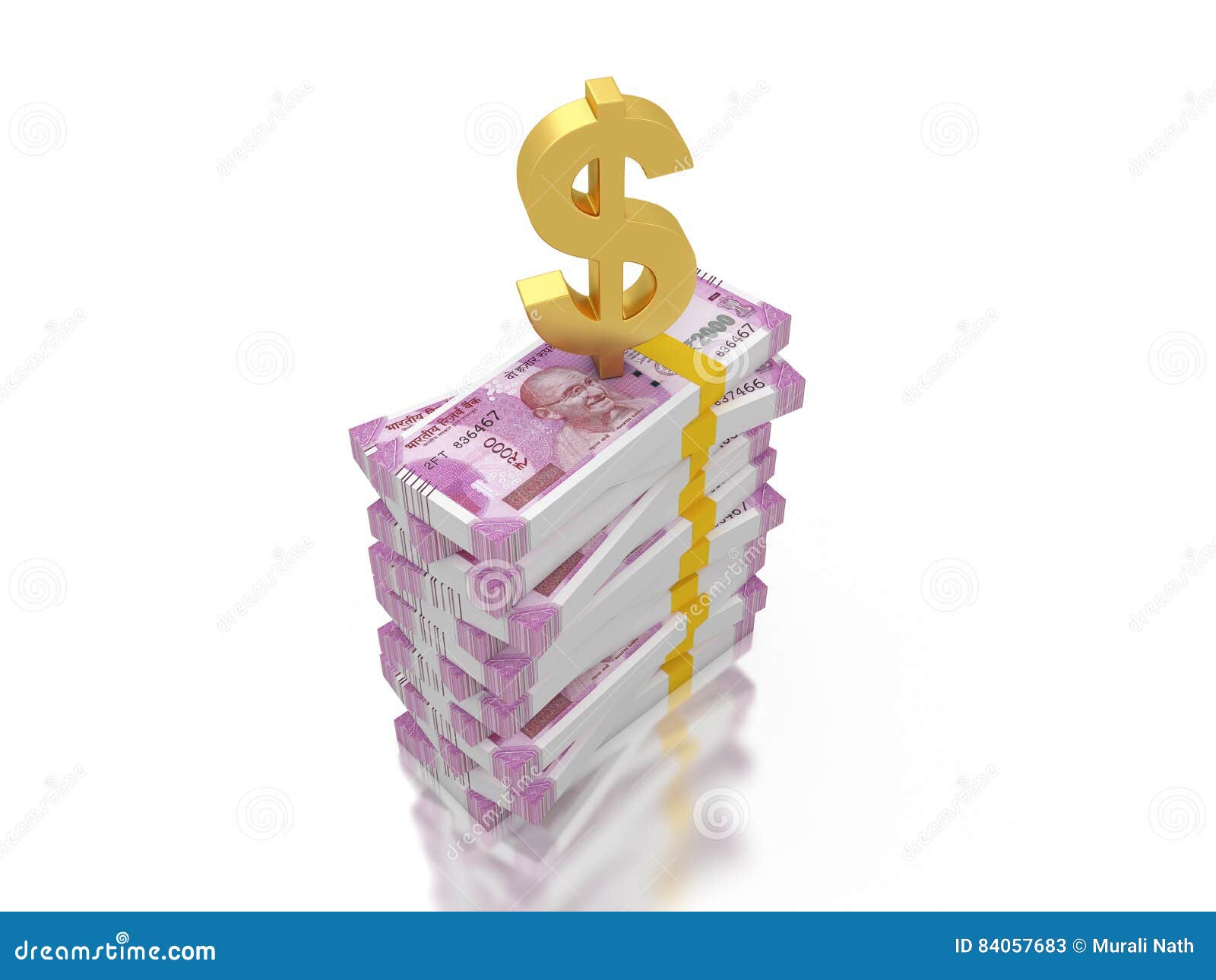 New Indian Currency with Dollar Symbol Stock Illustration ...