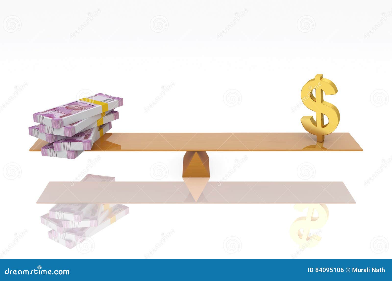 New Indian Currency with Dollar Symbol Stock Illustration ...