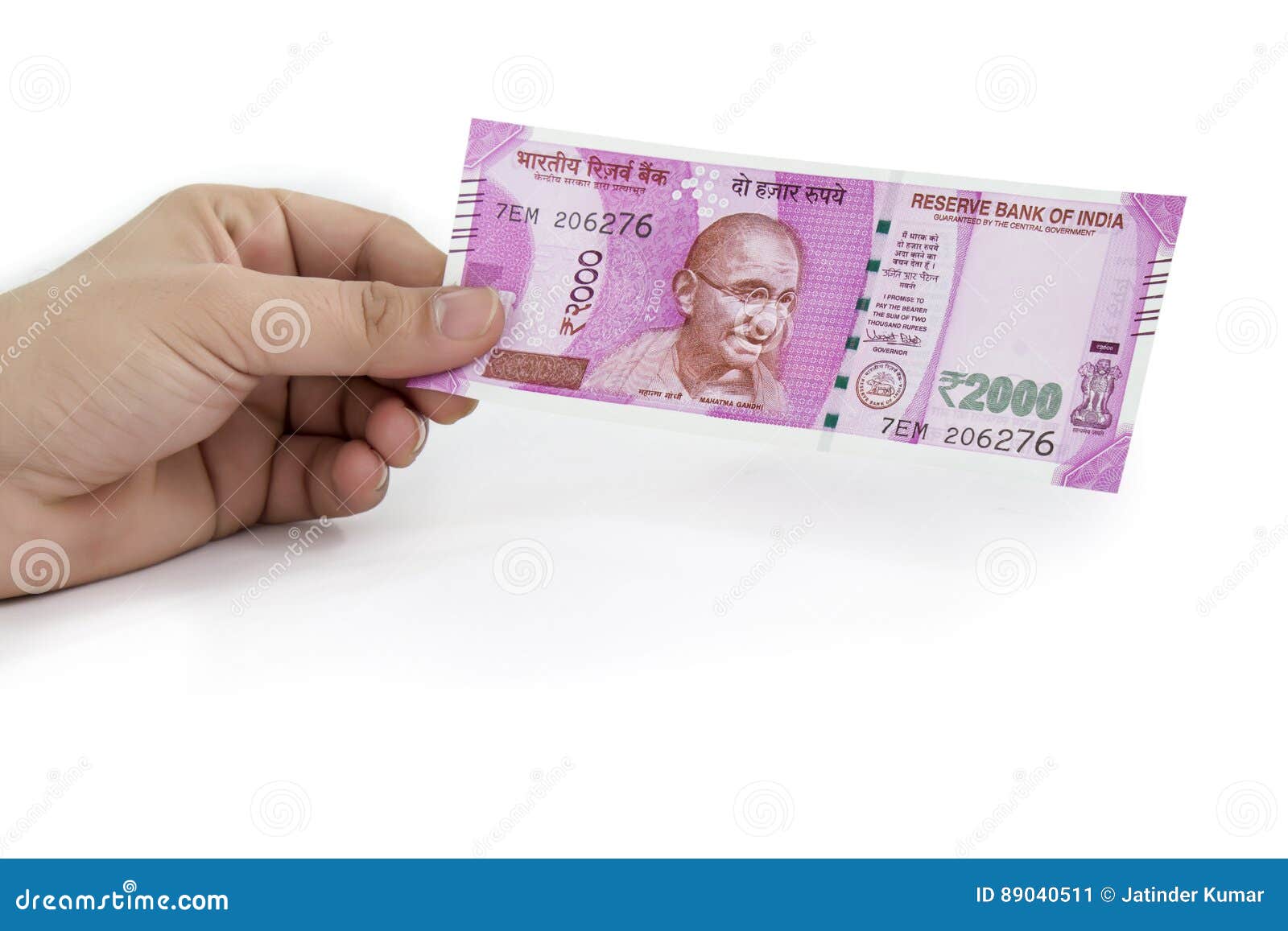 New Indian Currency Note in Hands Stock Image - Image of finger ...