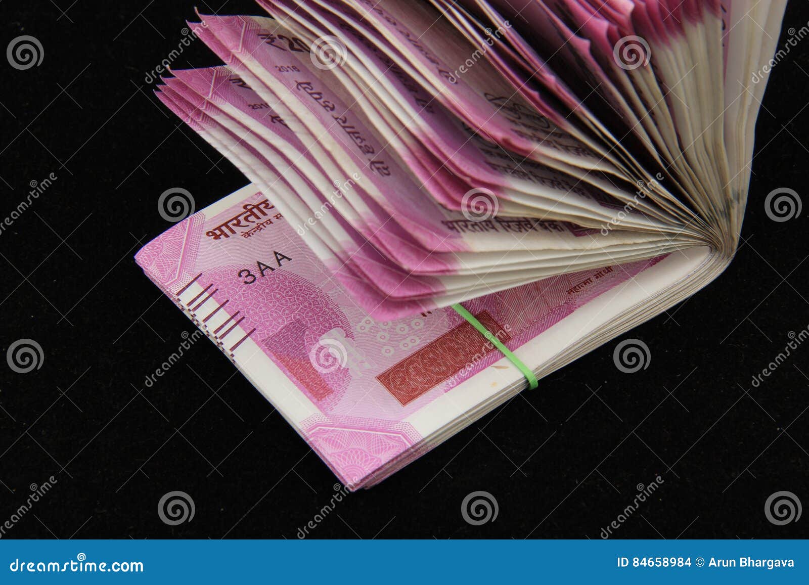 New Indian currency notes stock photo. Image of spread - 84658984