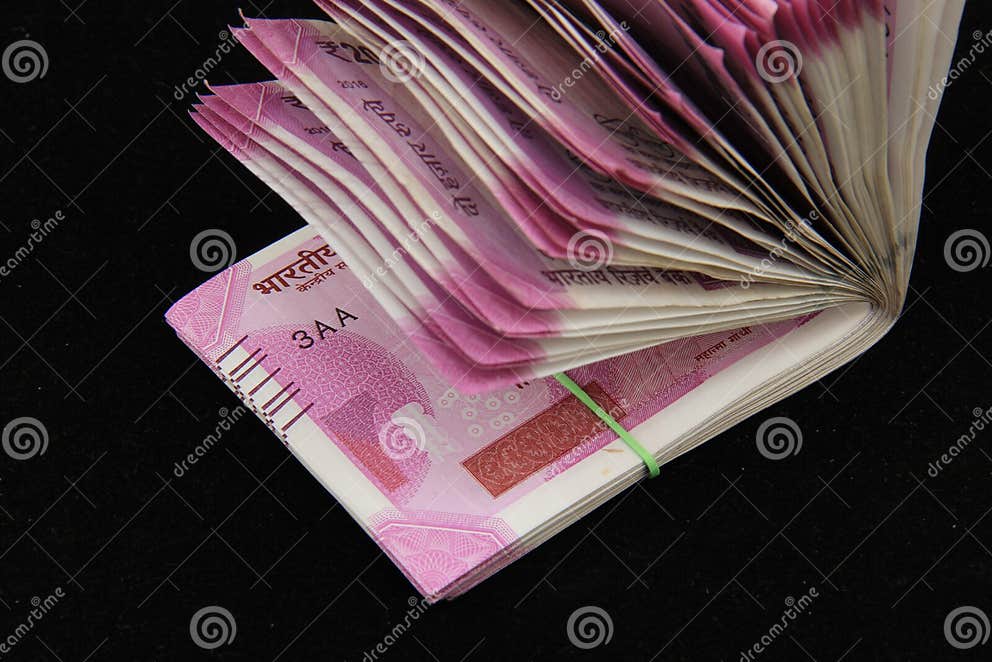 New Indian currency notes stock photo. Image of spread - 84658984