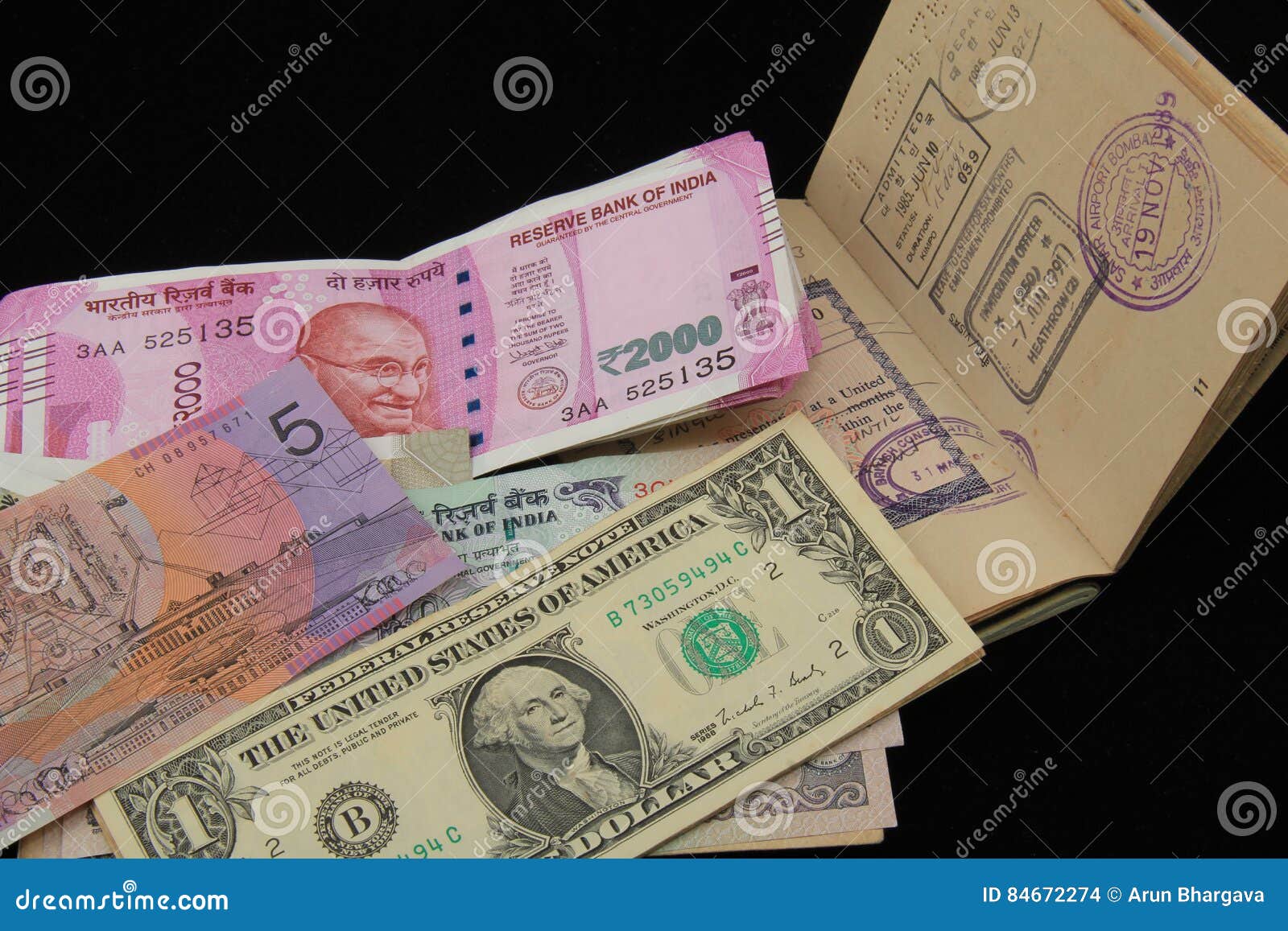 New Indian currency notes stock photo. Image of stack - 84672274