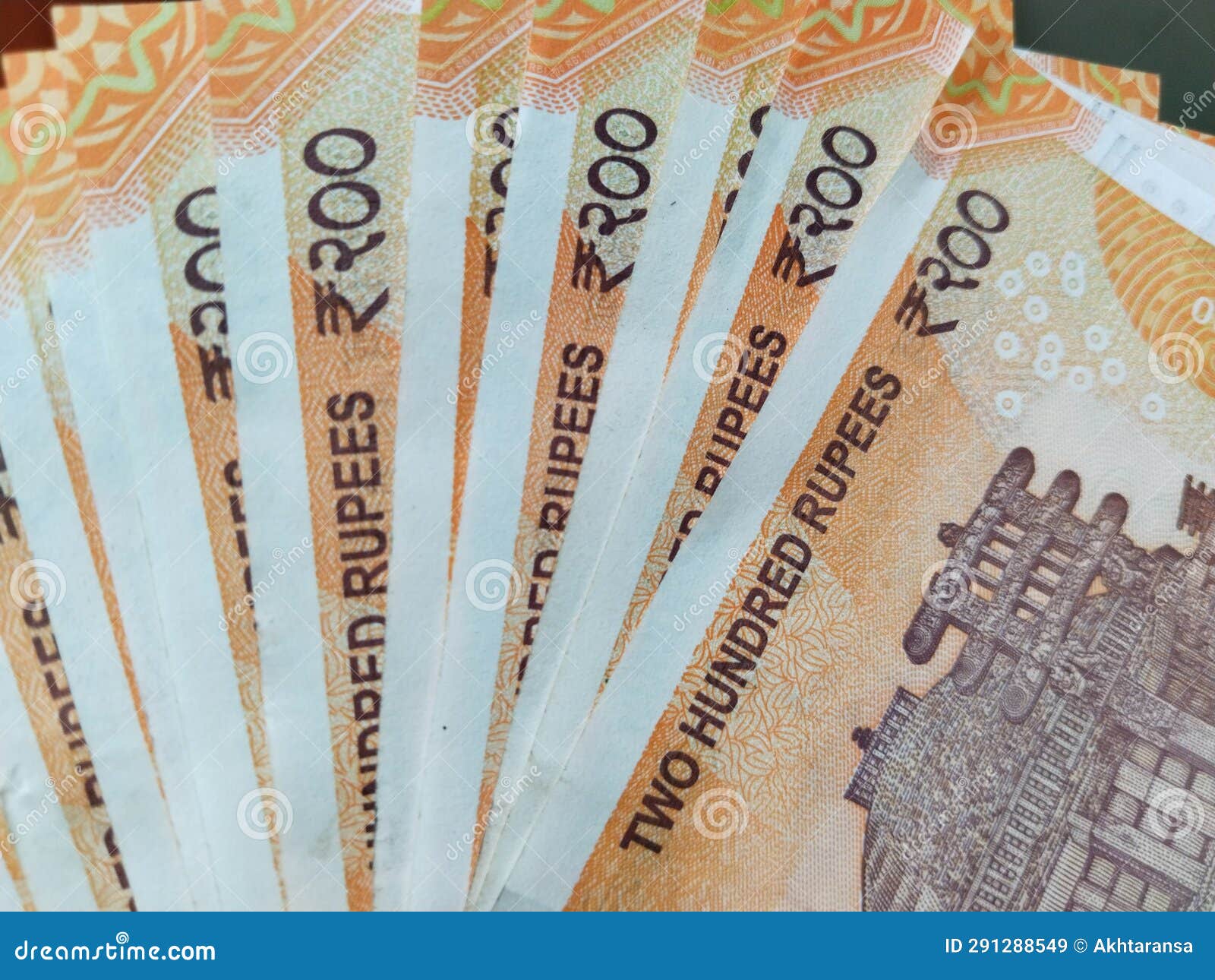 New Indian Currency of 200 Rupee Note Stock Image - Image of bank ...