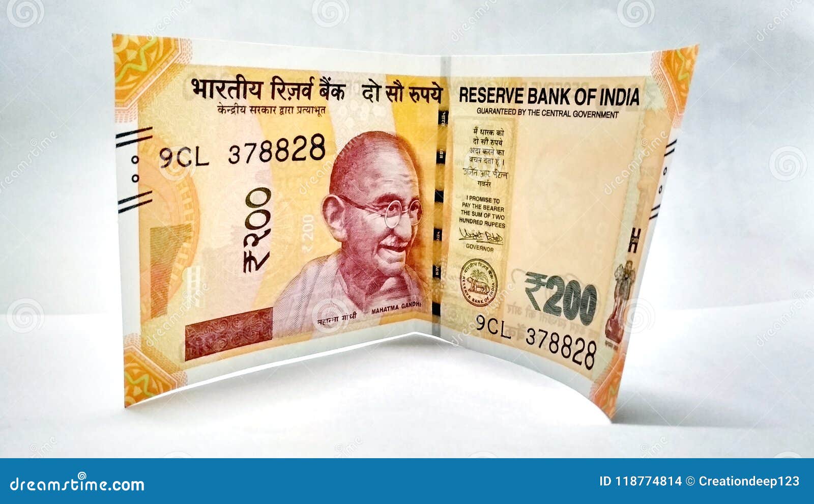 New Indian Currency of 200 Rupee Notes Stock Photo - Image of indian ...