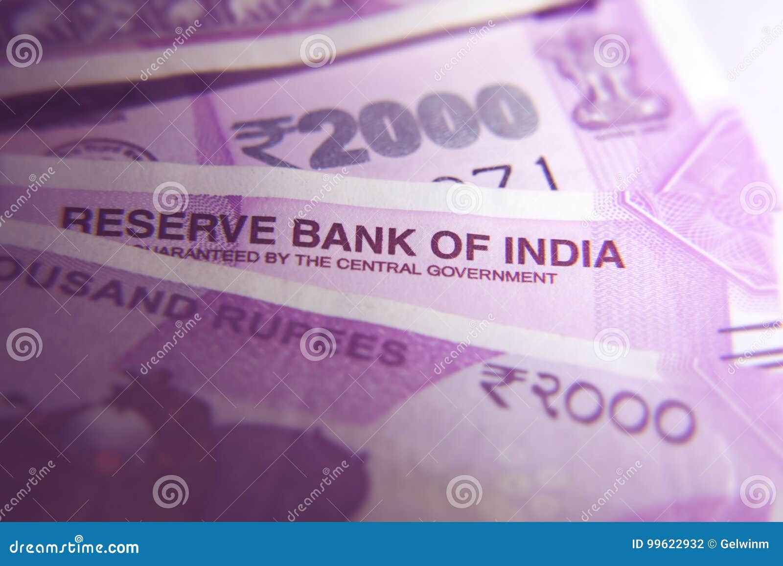2000 Rupee Indian Currency Isolated On Black Background. Concept Of ...