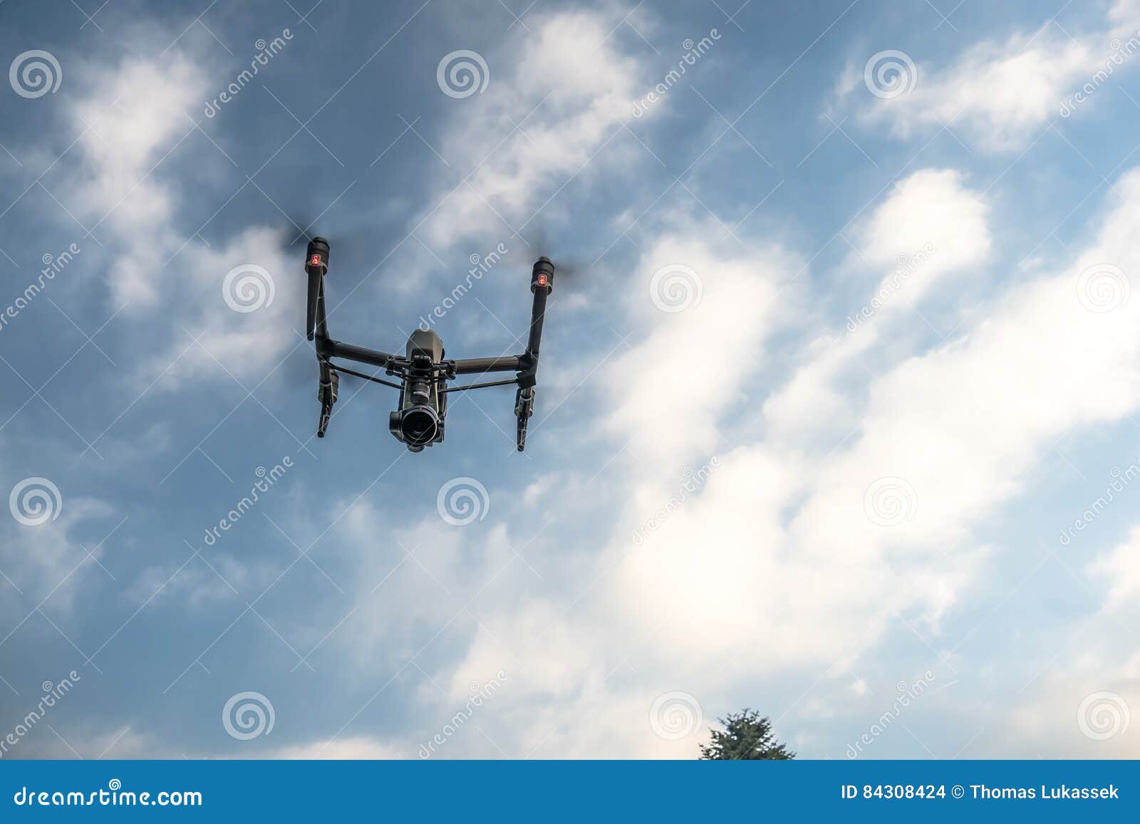 The New Inspire Two Flying in the Blue Sky Editorial Stock Image ...