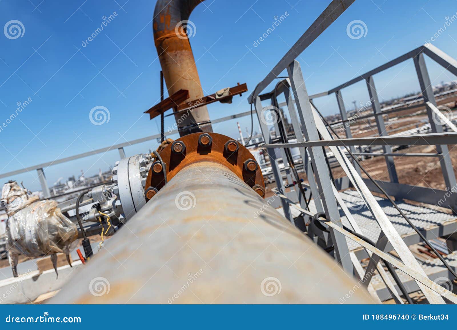 New Installed Process Pipelines with Installed Shut Off Valves Stock ...