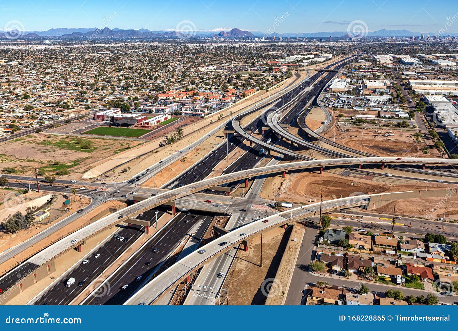 New Interchange Open stock image. Image of cement, lanes - 168228865