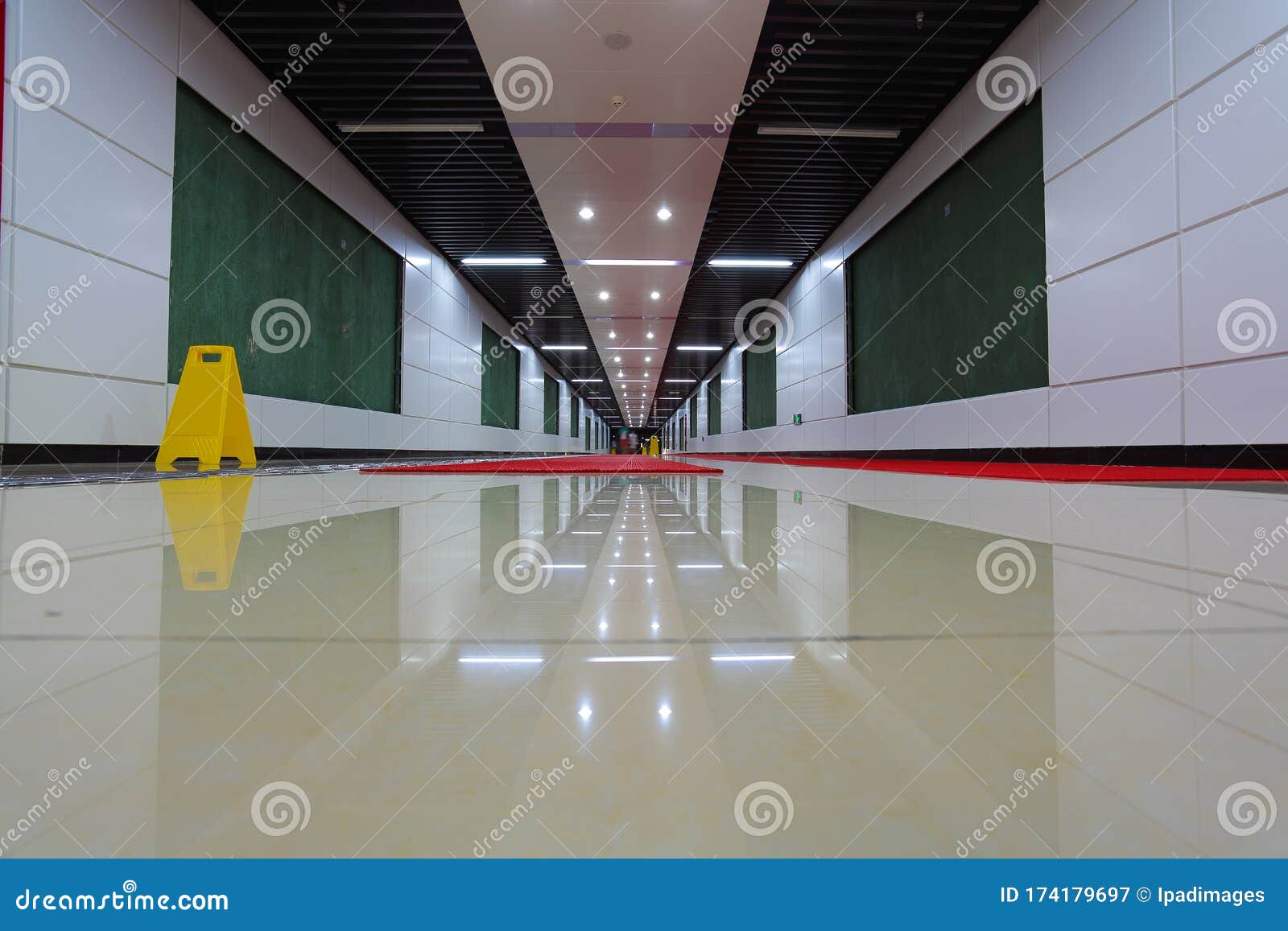 The New Interior Corridors and Tiles Floor Stock Image - Image of tiled ...