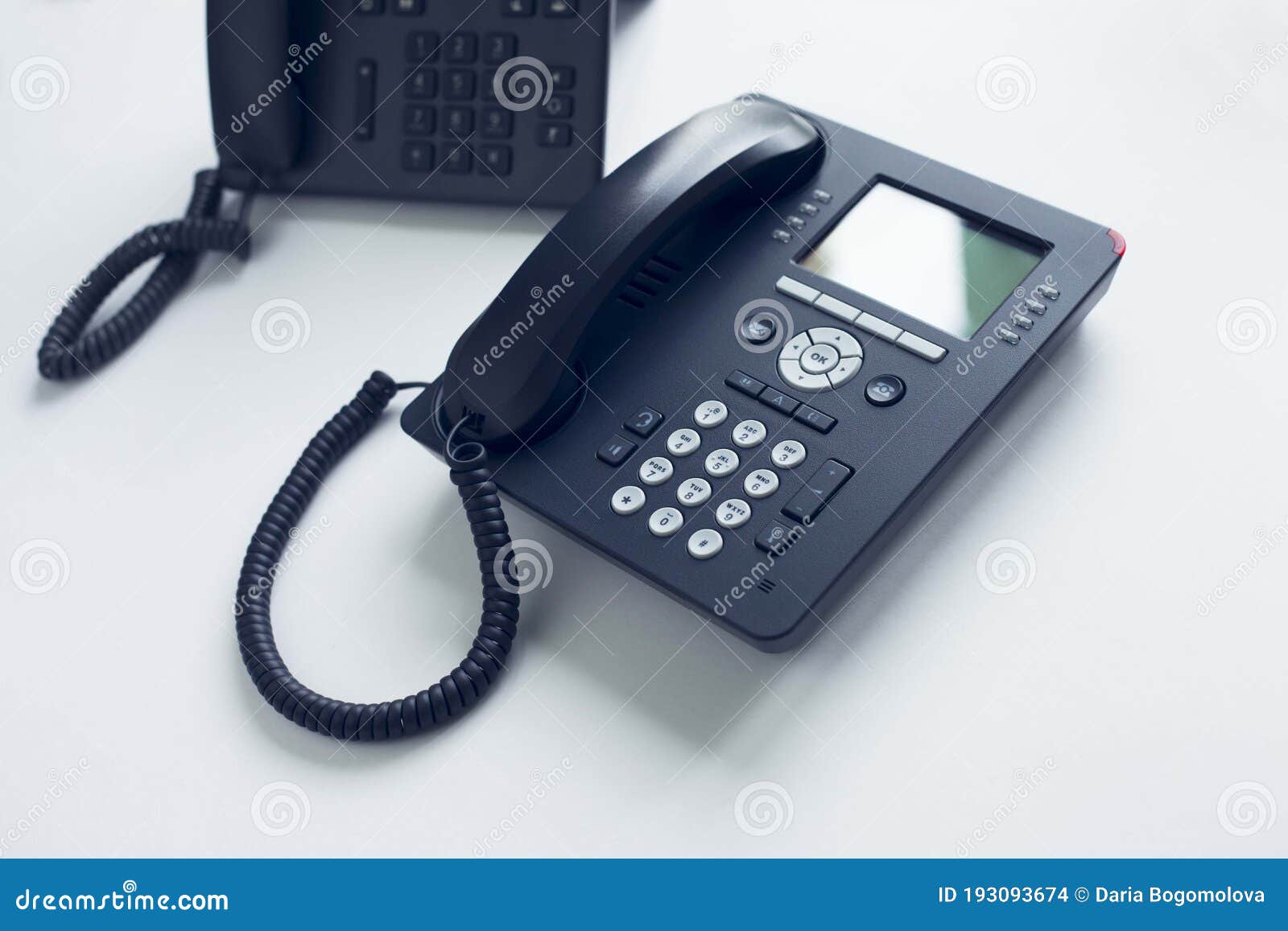 Deskphone, Office and Business Concept. Stock Photo - Image of ...