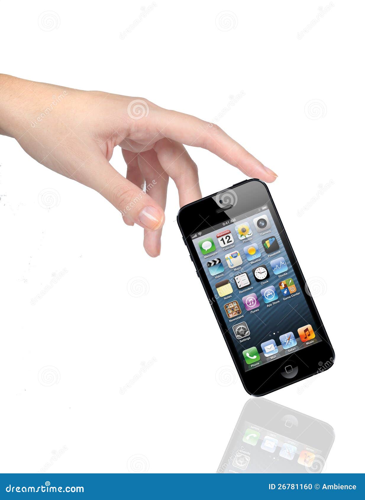 New IPhone 5 with Icons with Hand Editorial Image - Illustration of ...