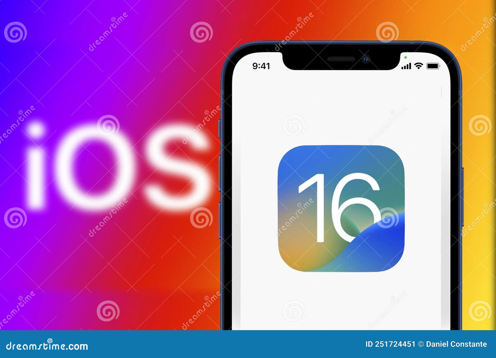 New IPhone Pro with the Apple Installation Screen with the New IOS 16 ...