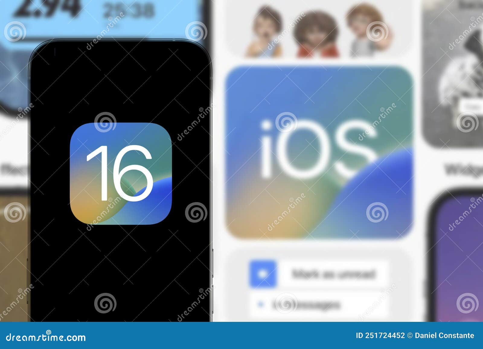New IPhone Pro with the Apple Installation Screen with the New IOS 16 ...