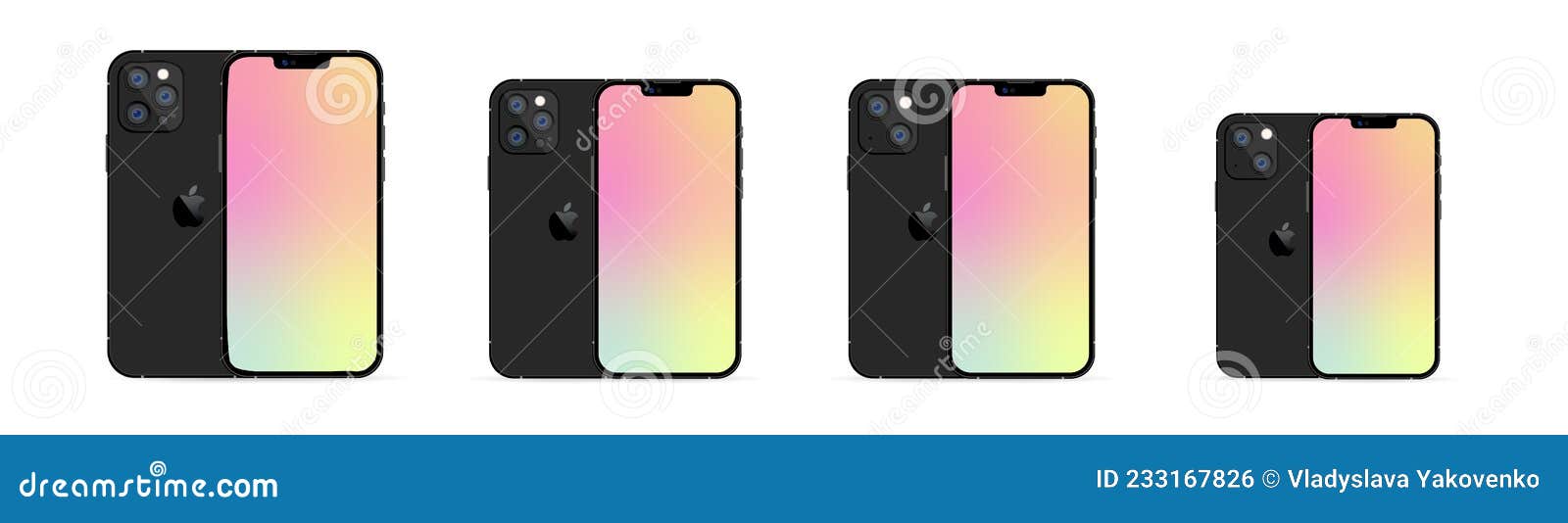 New IPhone 13, Pro Max, Pro, Mini. Mock-up Screen Iphone and Back Side ...