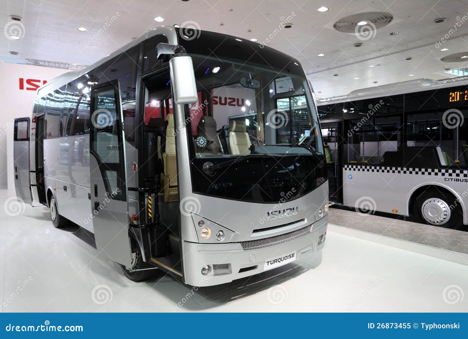 New Isuzu Turquoise bus editorial image. Image of exhibition - 26873455