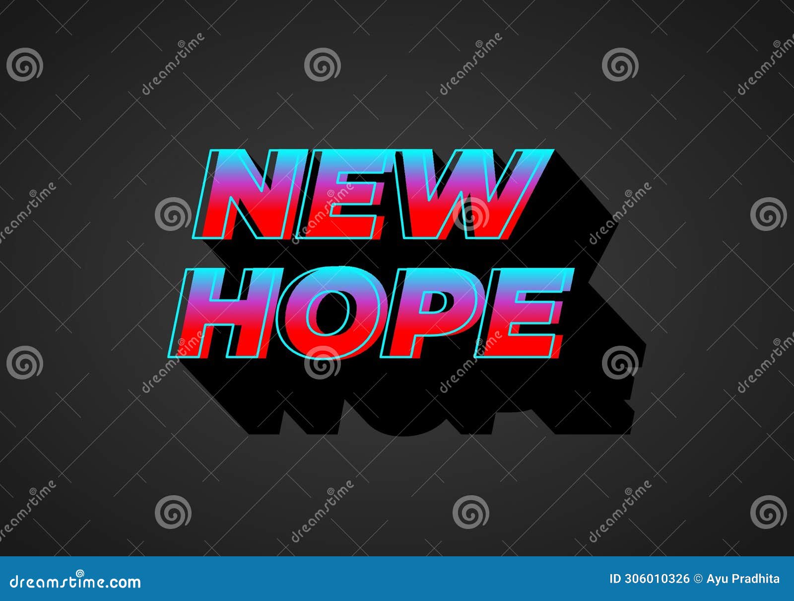 New Item. Text Effect in 3D Look. Gradient Blue Red Color. Dark ...