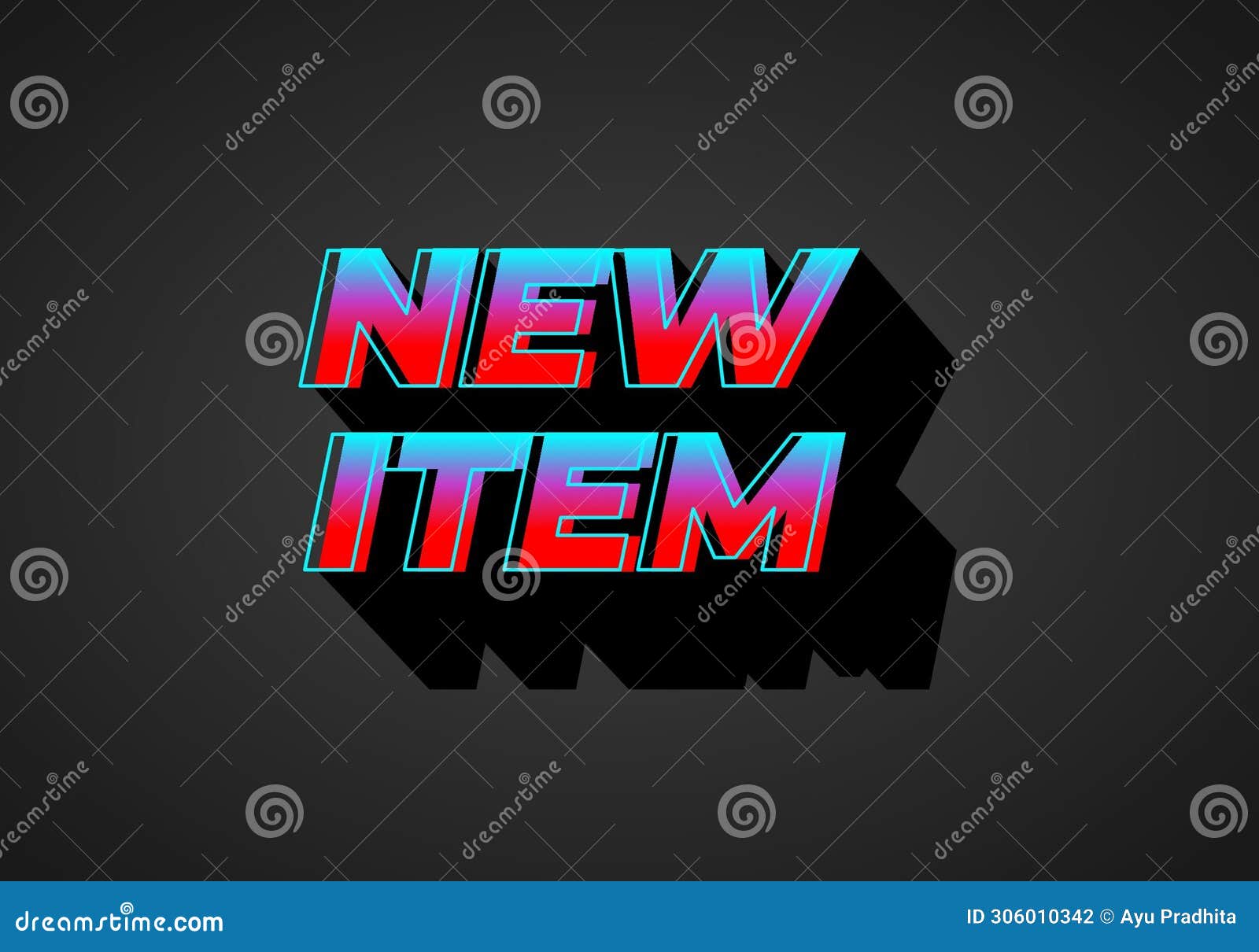 New Item. Text Effect in 3D Look. Gradient Blue Red Color. Dark ...
