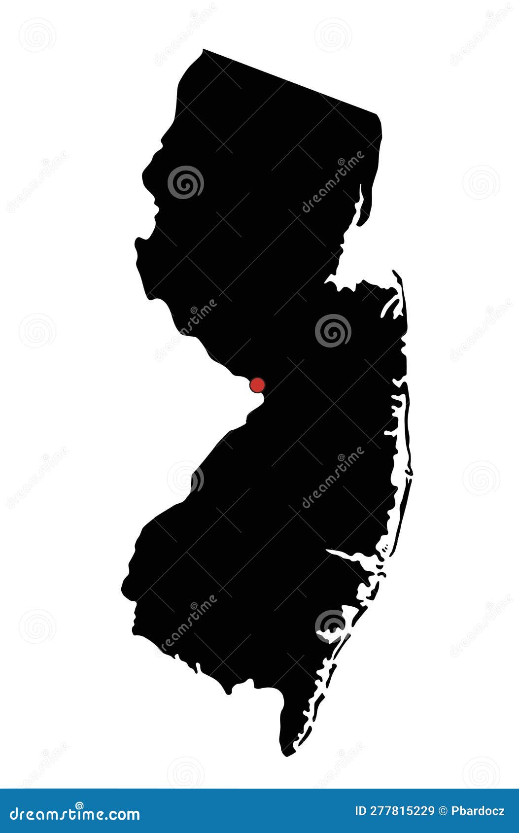 New Jersey Map Silhouette. Royalty-Free Cartoon | CartoonDealer.com ...
