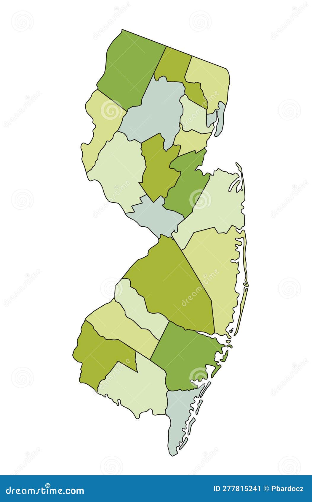 Detailed Editable Political Map with Separated Layers. New Jersey Stock ...