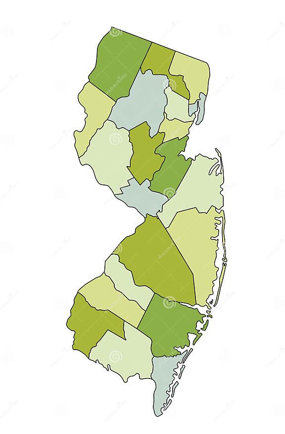 Detailed Editable Political Map with Separated Layers. New Jersey Stock ...