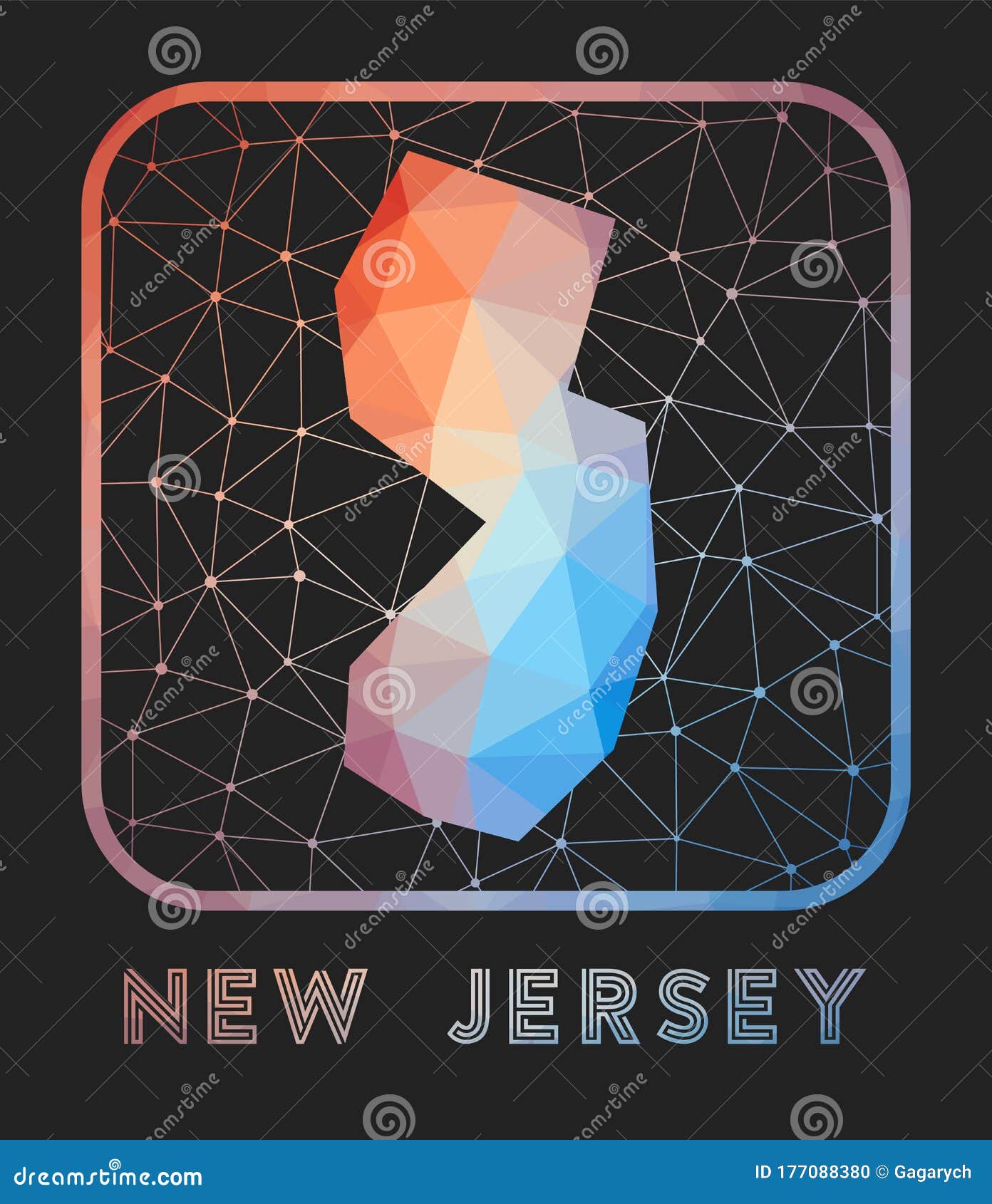 New Jersey map design. stock vector. Illustration of american - 177088380