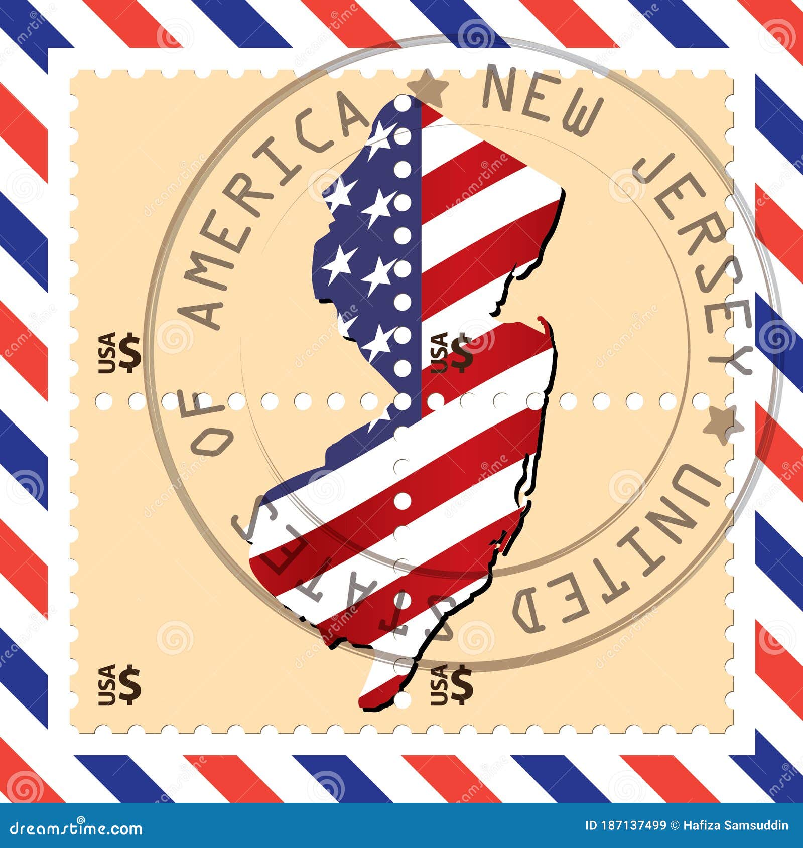 New Jersey Stamp. Vector Illustration Decorative Design Stock Vector ...