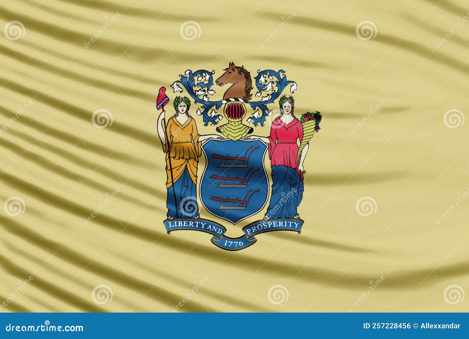 New Jersey State Flag Wave Close Up, New Jersey Flag Stock Photo ...