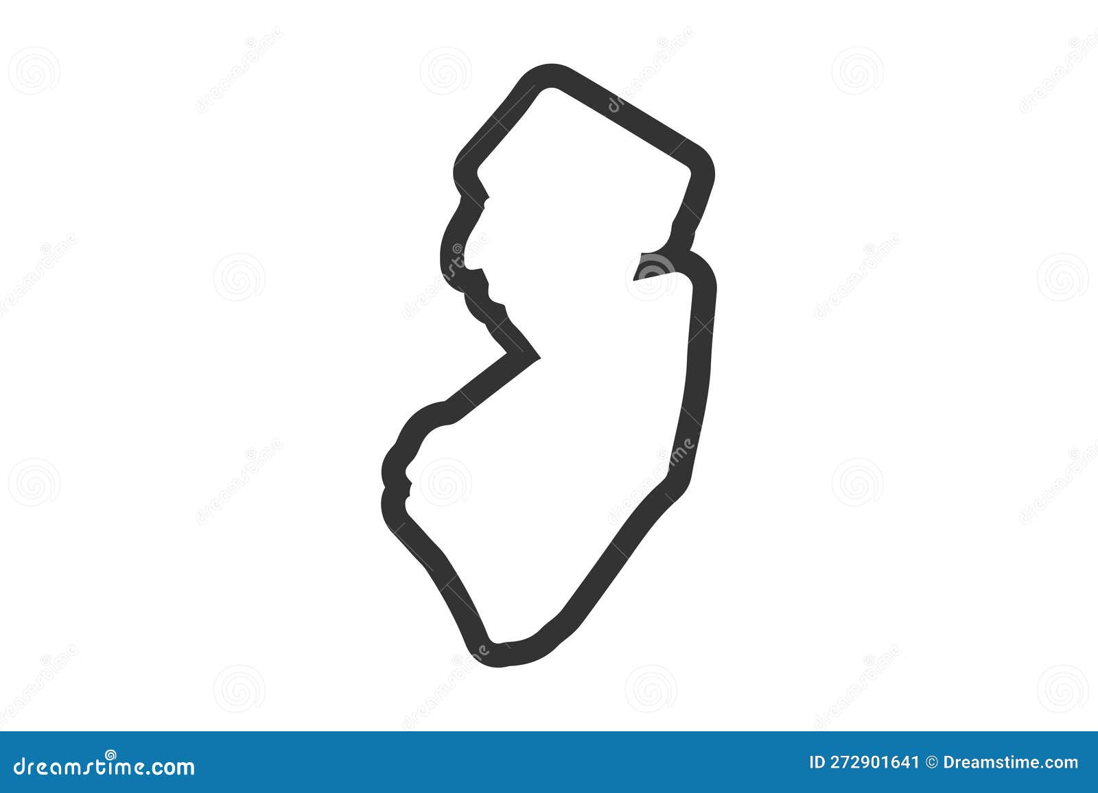 New Jersey Outline Symbol Us State Map Vector Illustration Stock
