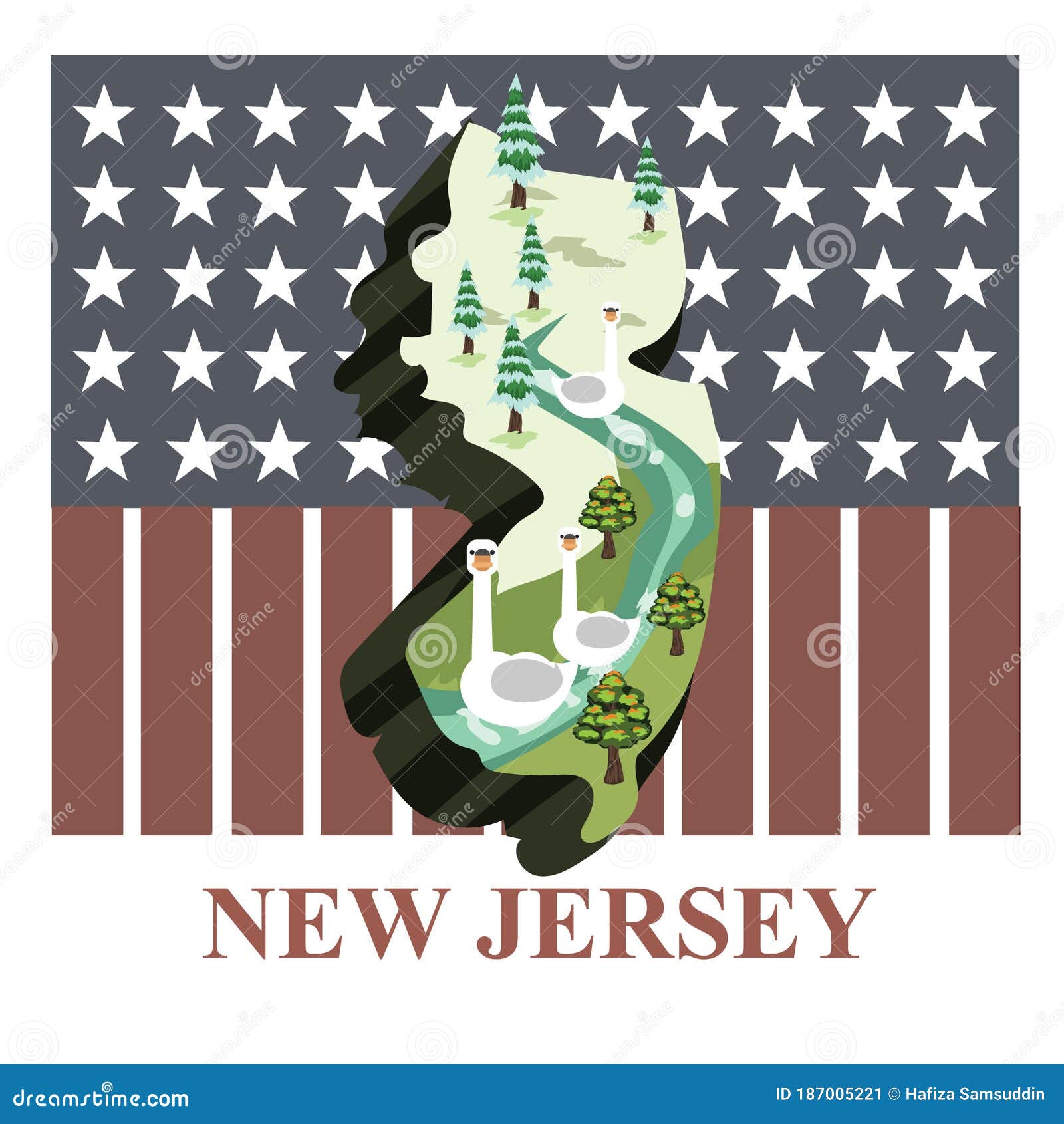 New Jersey State Map. Vector Illustration Decorative Design Stock ...