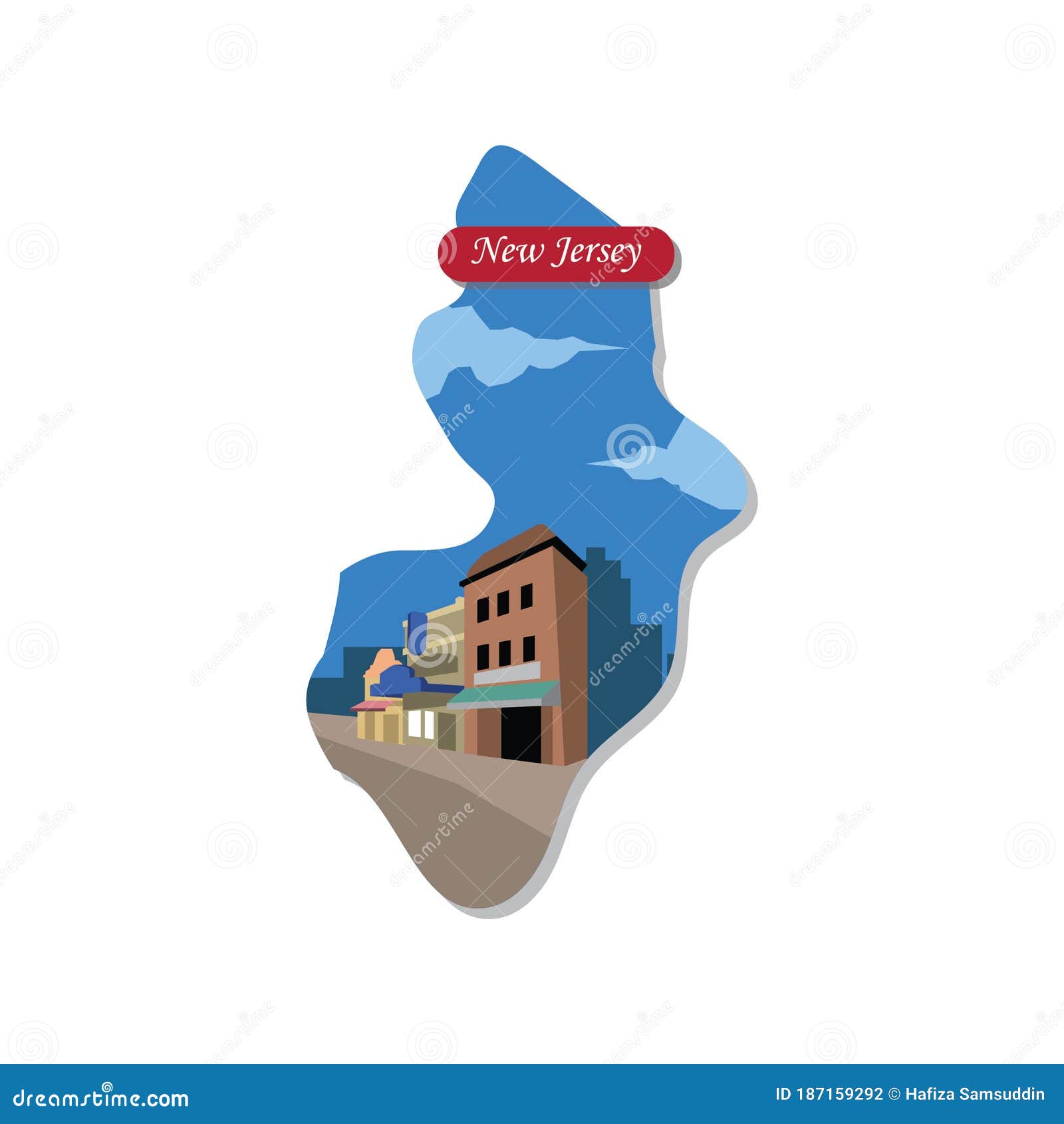New Jersey State Map. Vector Illustration Decorative Design Stock ...