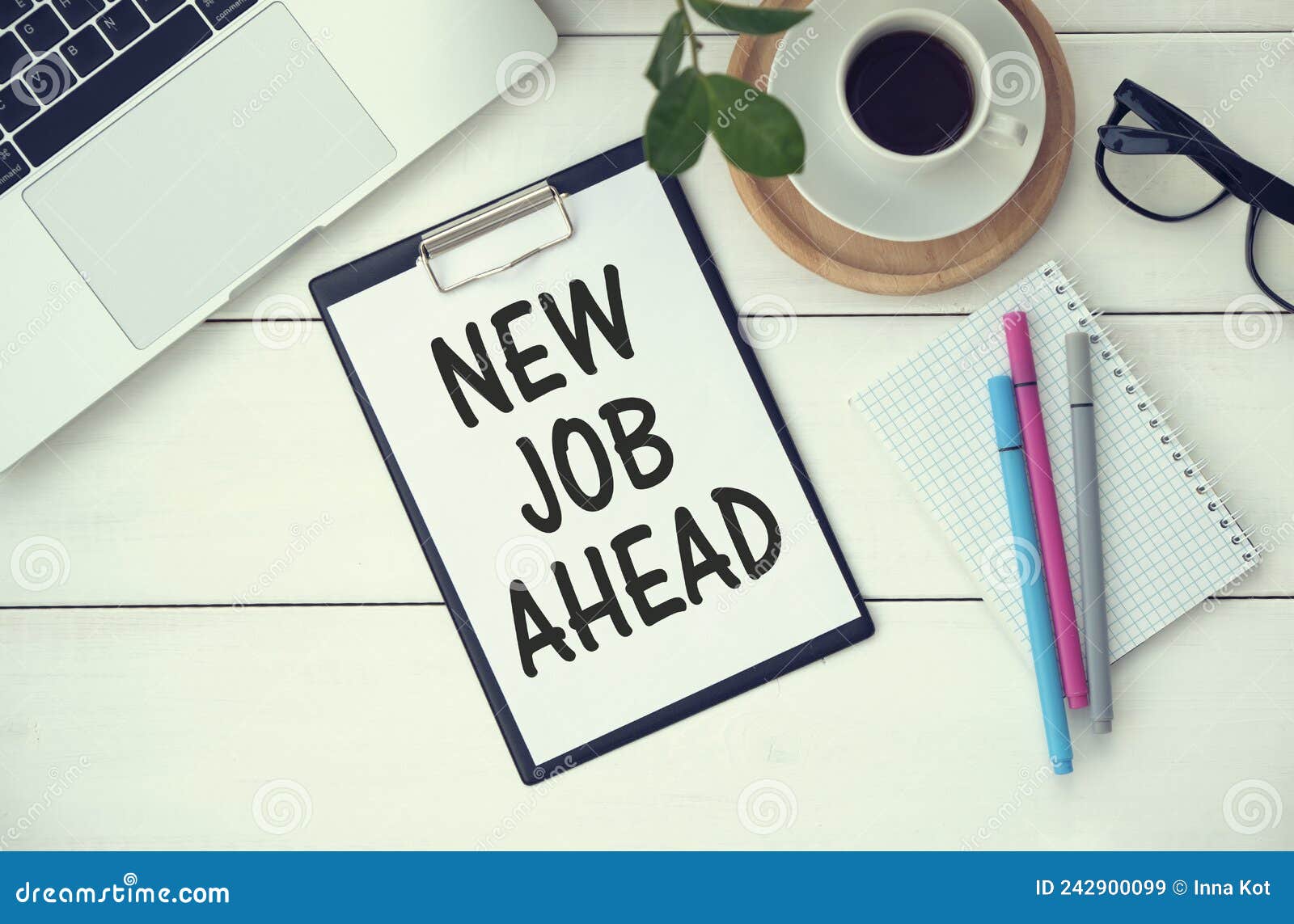 New Job Ahead - Note Pad with Text Stock Image - Image of health ...