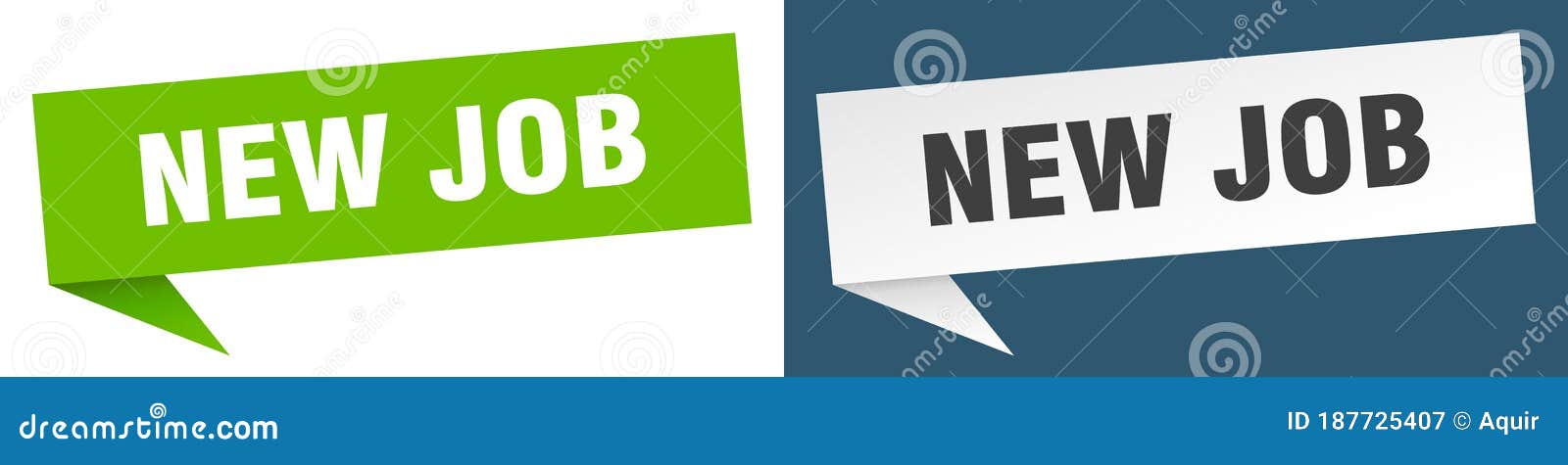 New Job Banner. New Job Speech Bubble Label Set Stock Vector ...