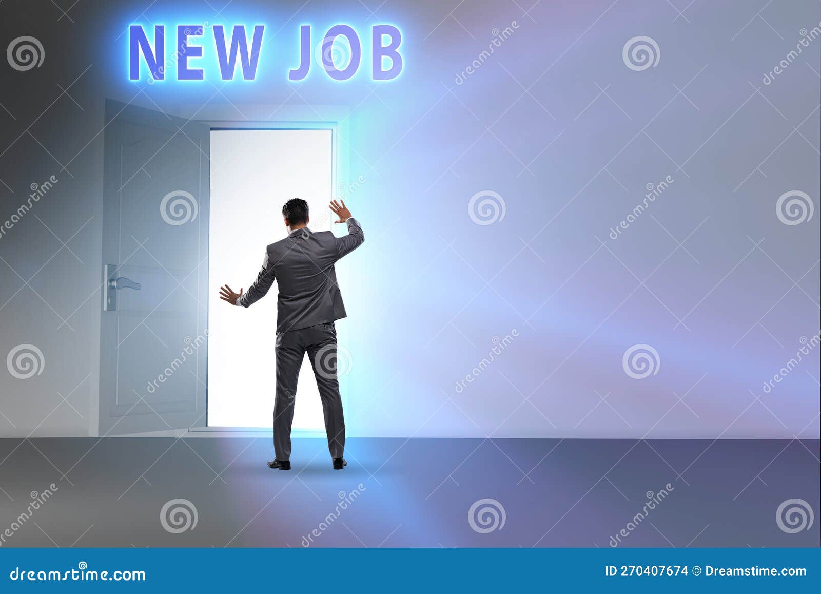 New Job Concept with Open Door Stock Photo - Image of happy, excited ...