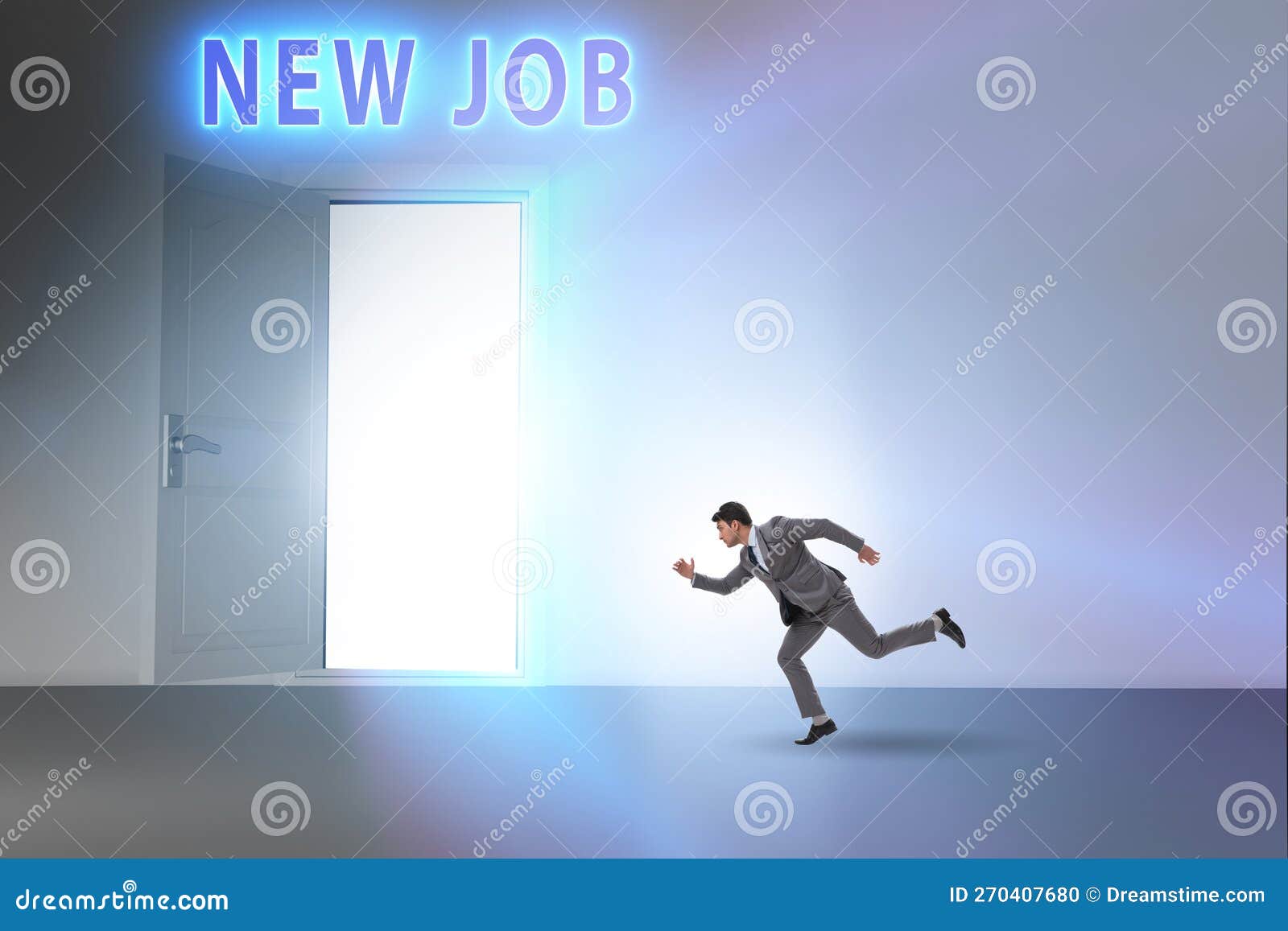 New Job Concept with Open Door Stock Photo - Image of hiring ...