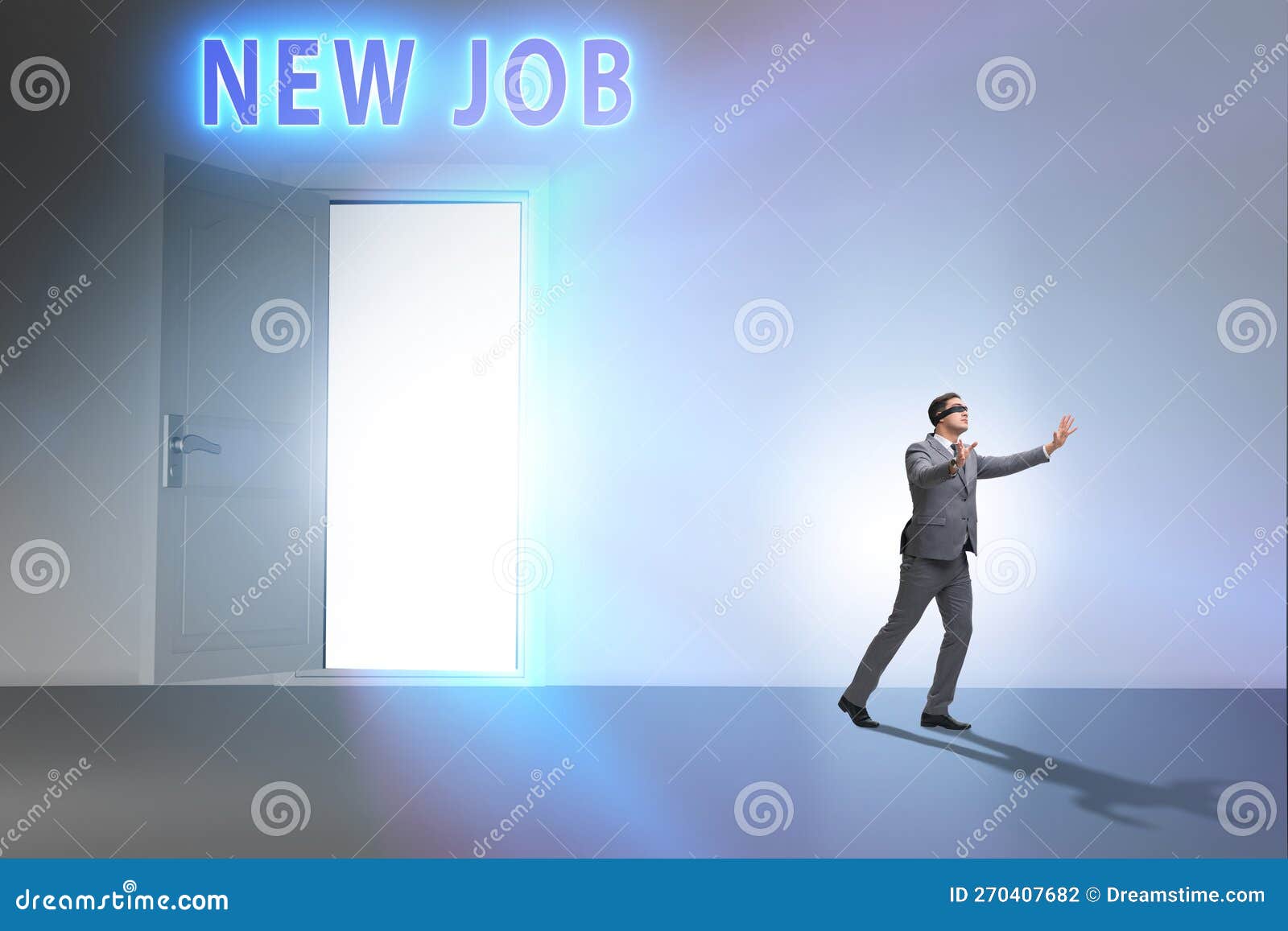 New Job Concept with Open Door Stock Photo - Image of manager ...