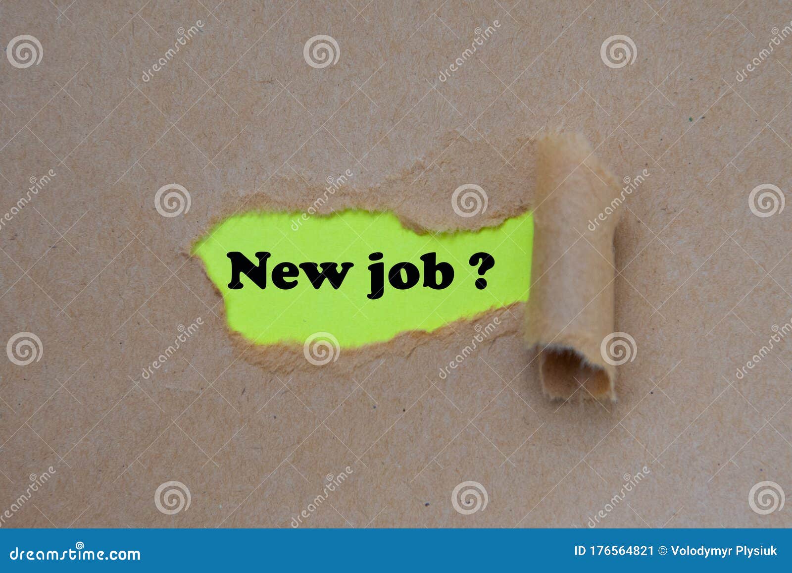 New Job Word Written Under Torn Paper. Stock Image - Image of concept ...