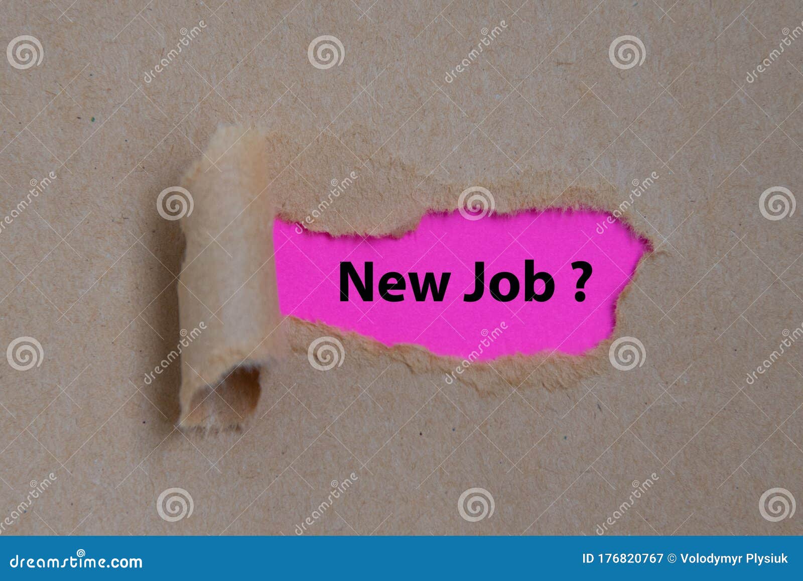 New Job Word Written Under Torn Paper. Stock Image - Image of paper ...